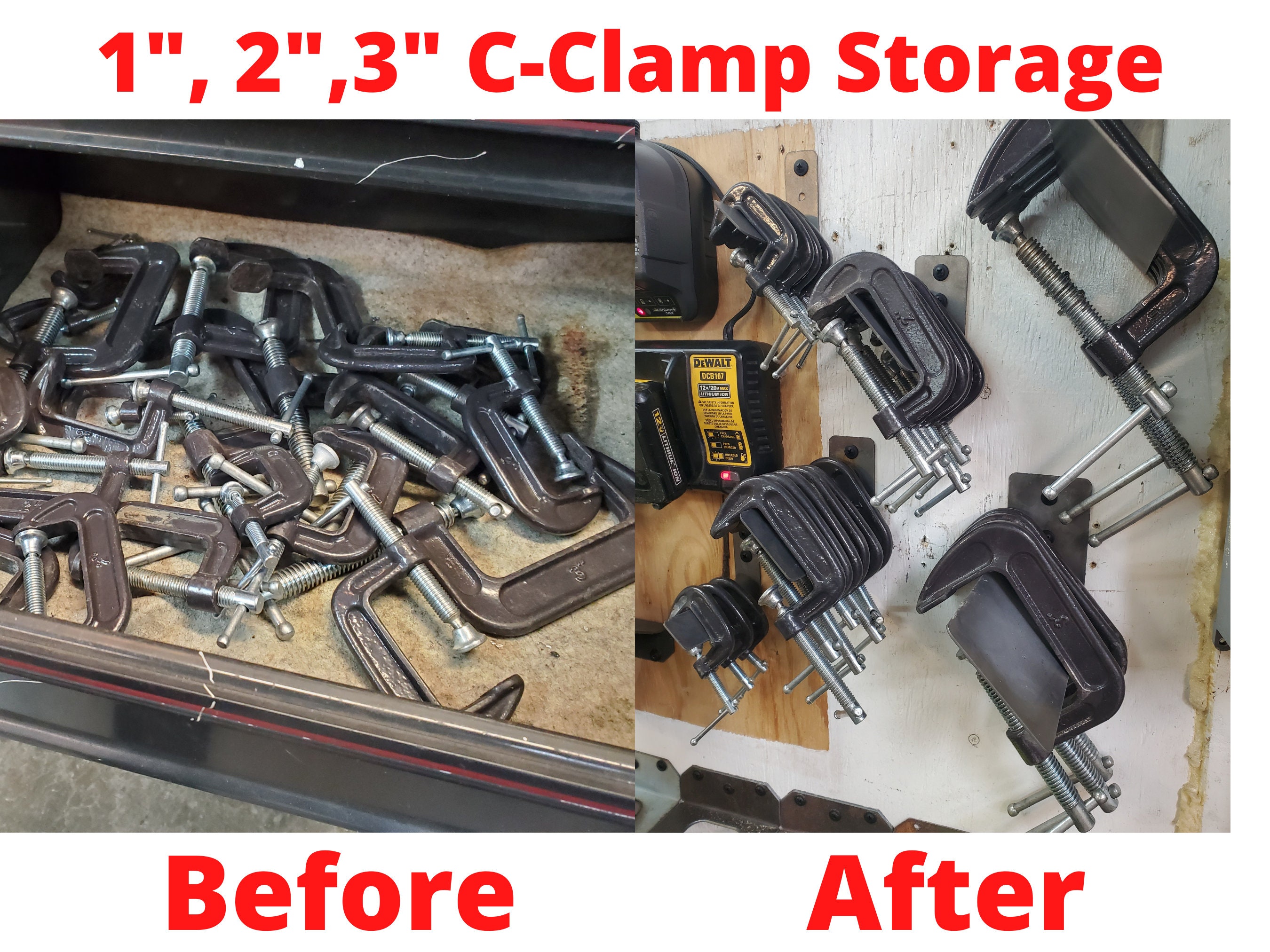 C-clamp Storage Solution Hangs Regardless of Clamp Screw Position ...