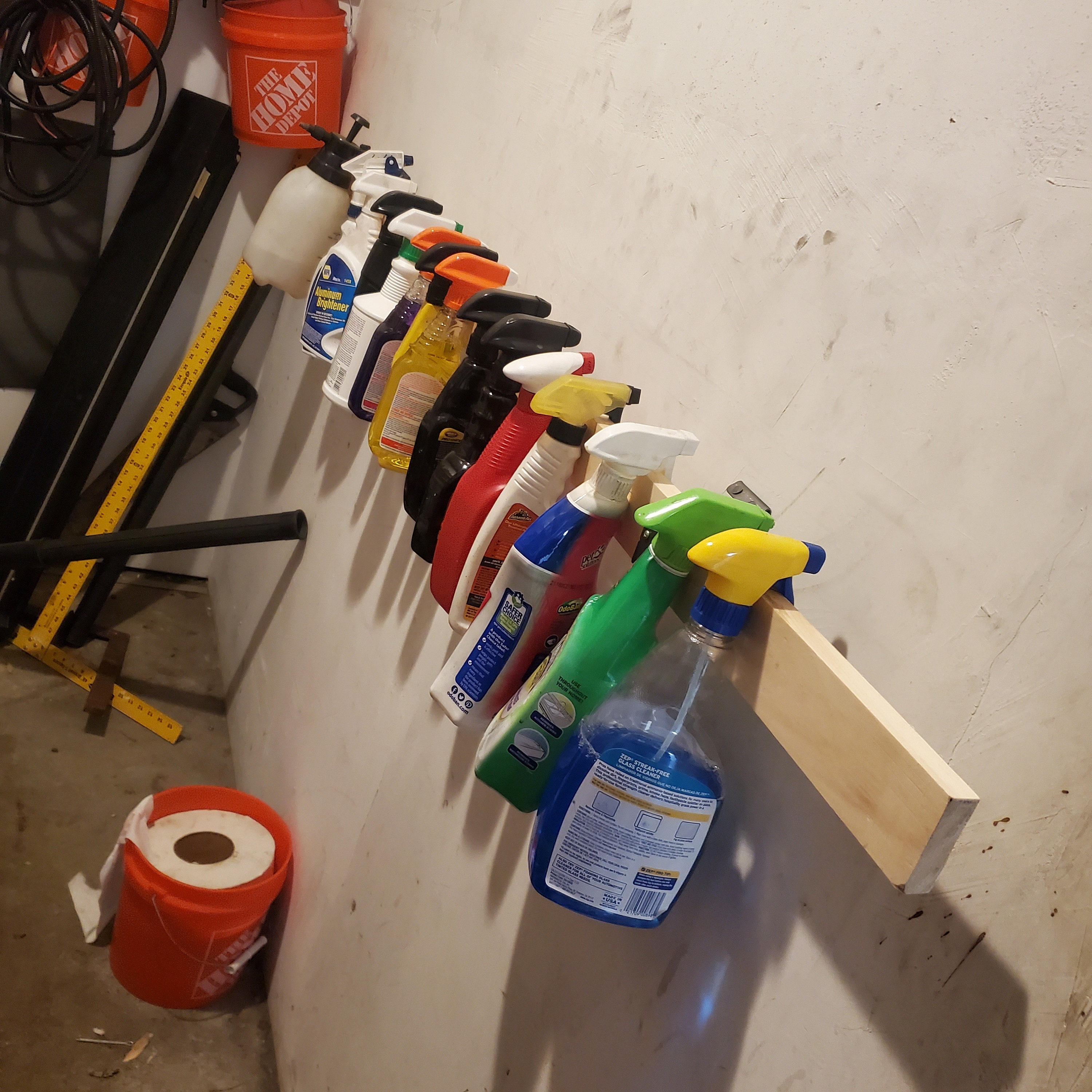 Unique Garage Storage Self Hanging Spray Bottle Storage Rack Use Wasted ...
