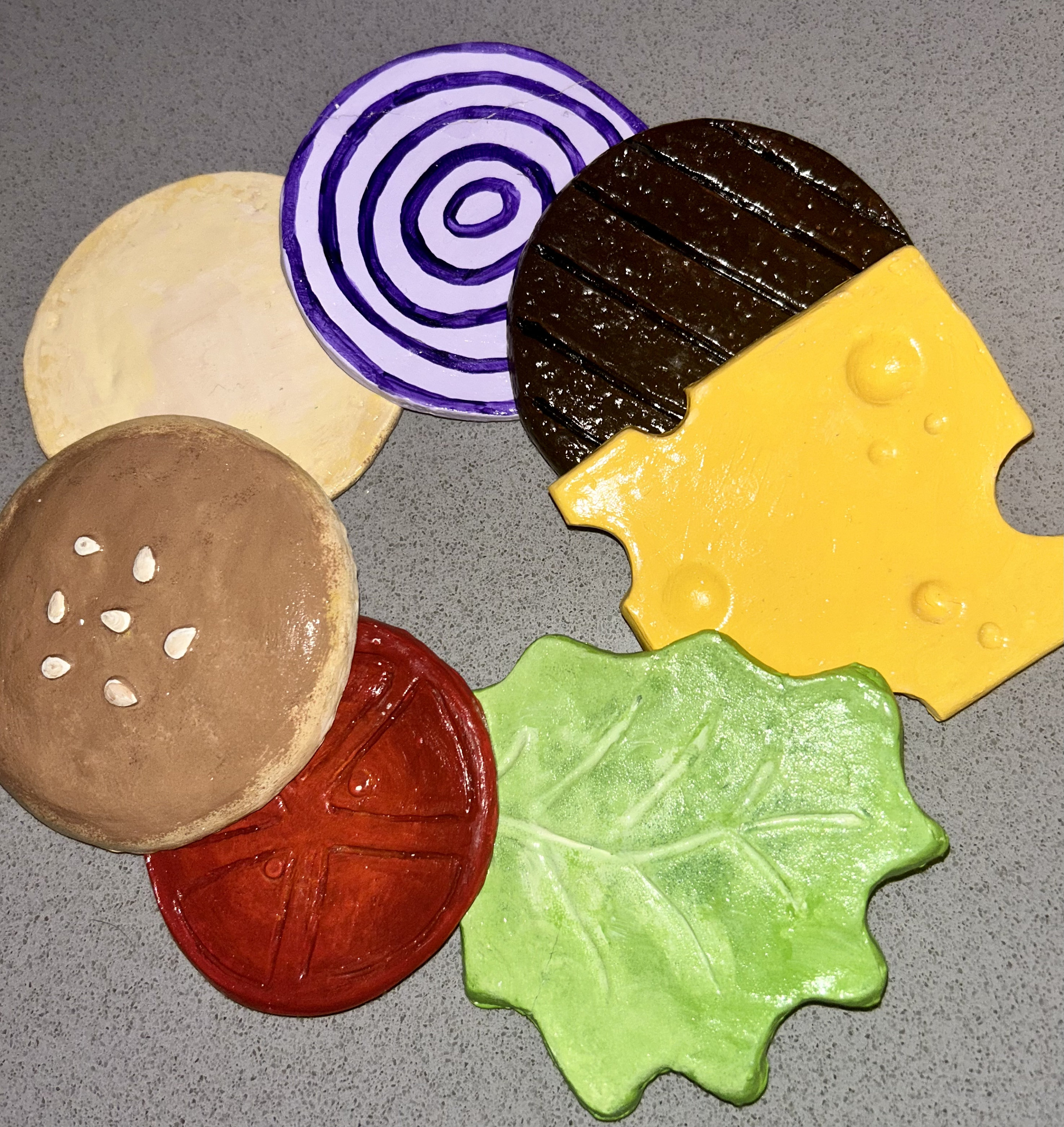 Ceramic Hamburger Coasters - Etsy