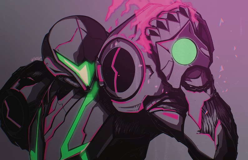 Metroid Dread Samus Monochromatic 11x17 Art Print - Etsy