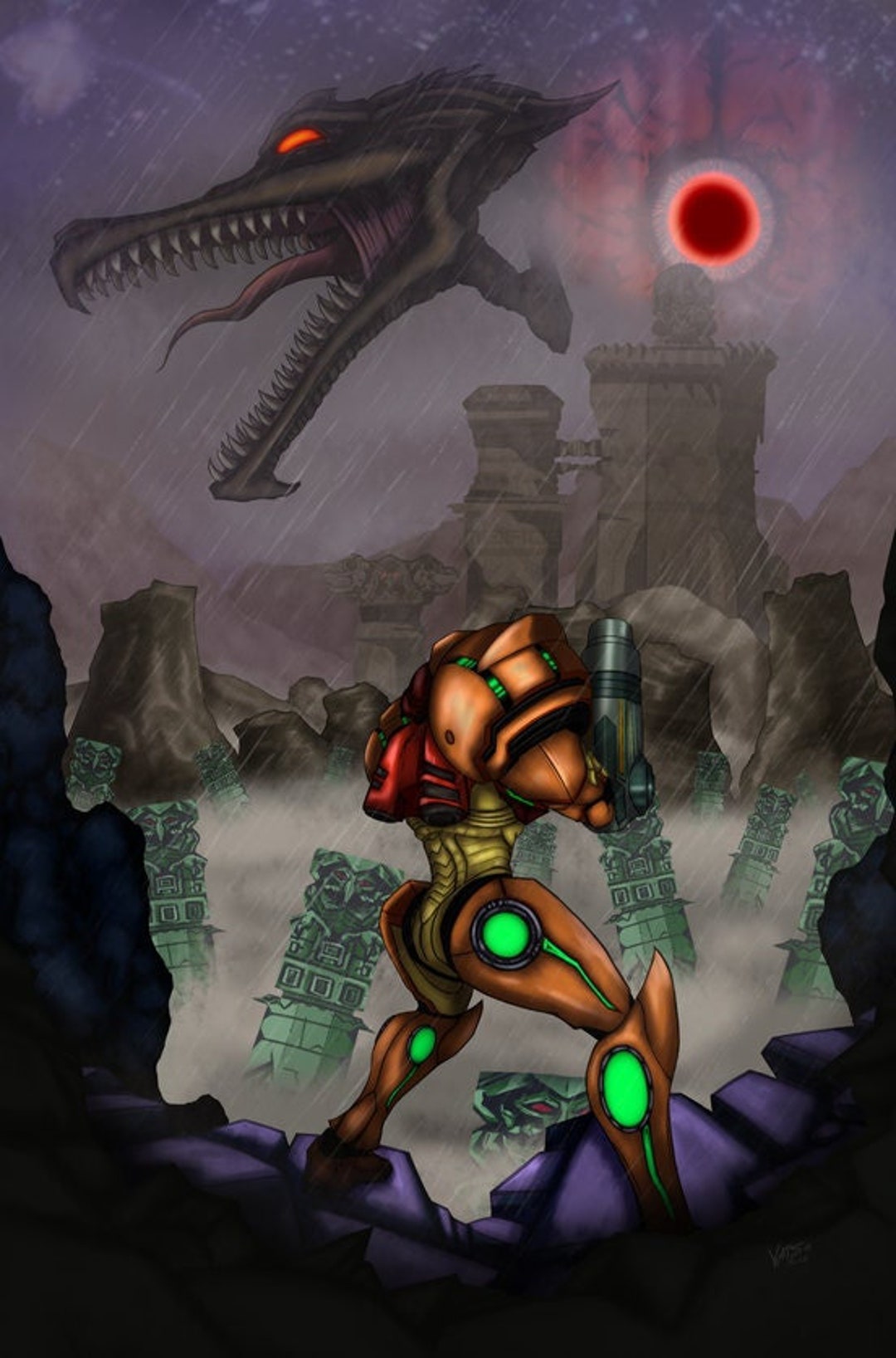 Metroid, Castlevania Cover Recreation 11x17" Art Print Poster - Etsy