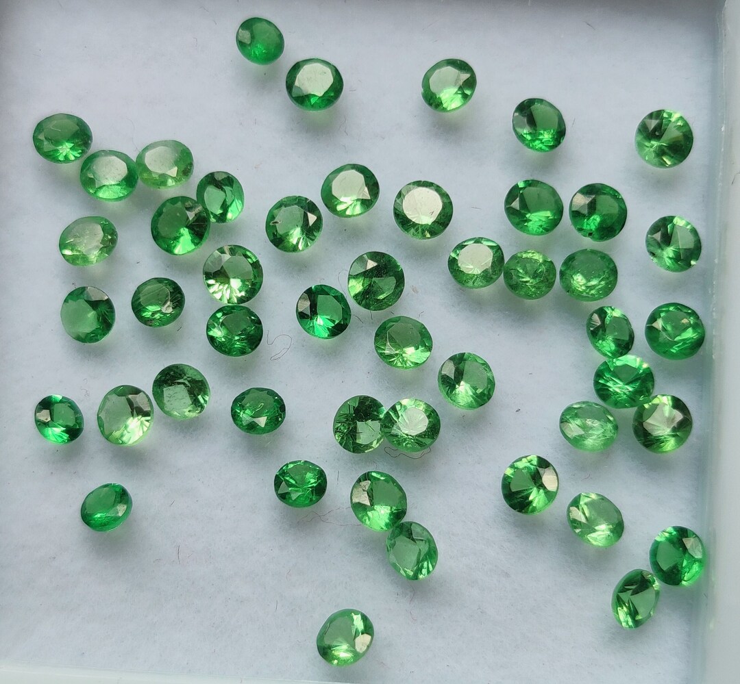 Tsavorite Round Gemstone Lot Cut Stone Lot Calibrated Size Round Select ...