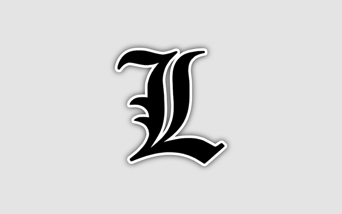 L Lawliet Emblem Logo Death Note Premium Vinyl Sticker | Etsy