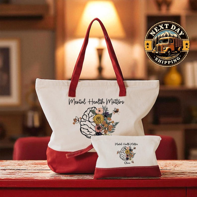 Personalized Mental Health Tote Bag, Therapist Gift, Counseling ...
