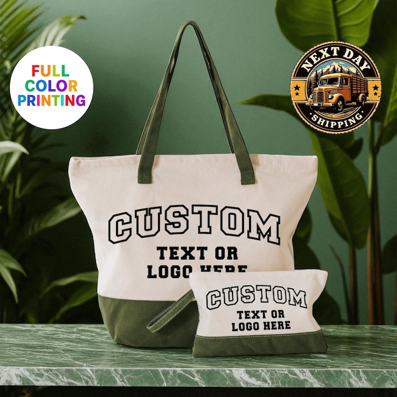 Custom Canvas Tote Bag, Personalized Logo, Text & Photo, Custom Bulk ...