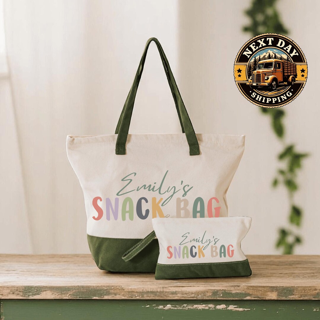 Custom Snack Bag Canvas Tote, Funny Food Lover Tote, Snack Queen Bag ...