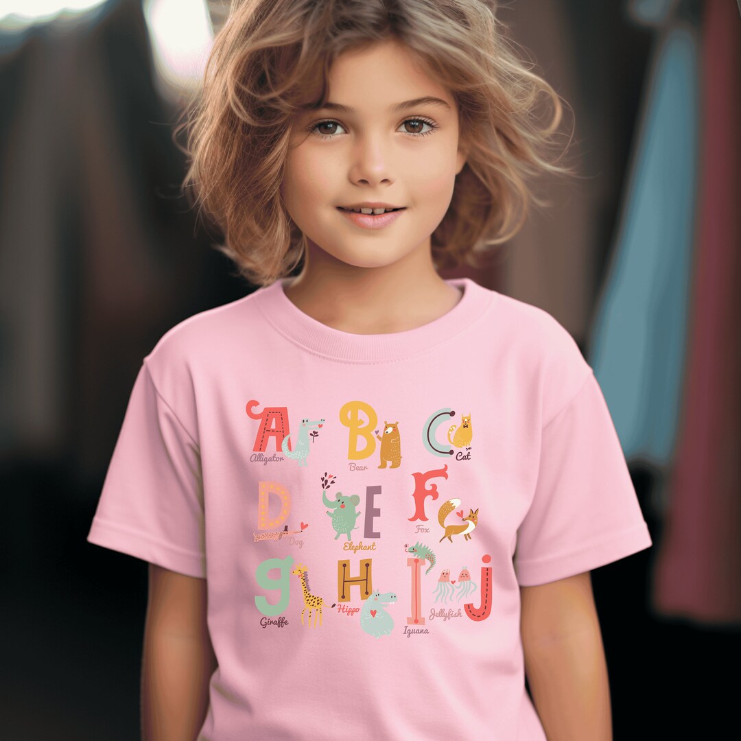 Animal Alphabet Kids Shirt, Alphabet Shirt, ABC Shirt, Animals Alphabet ...
