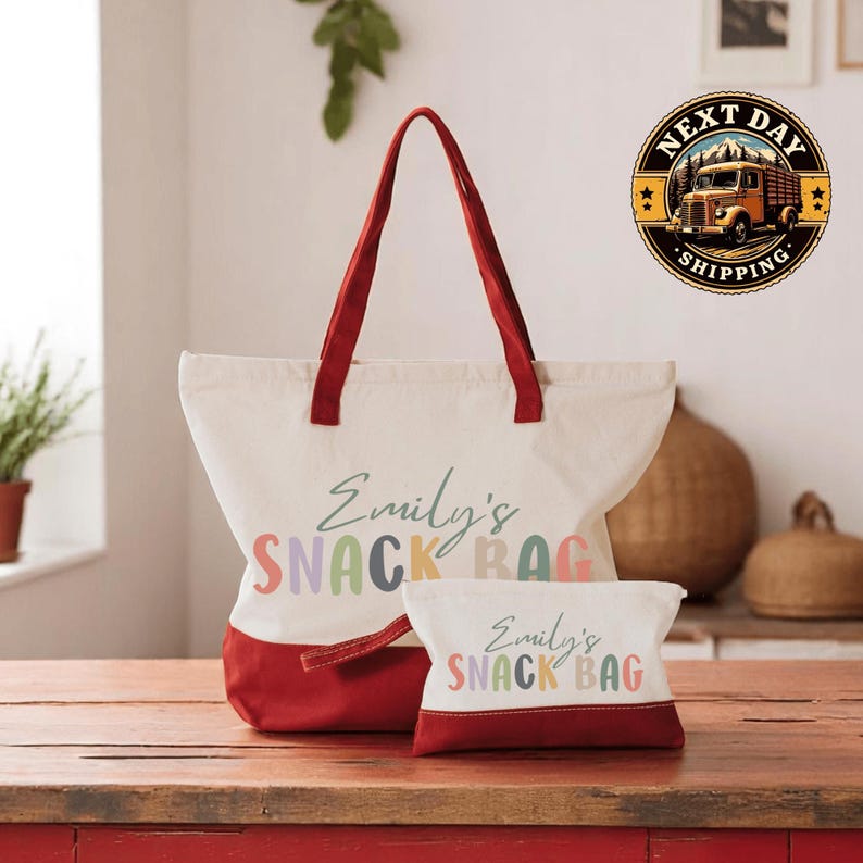 Custom Snack Bag Canvas Tote, Funny Food Lover Tote, Snack Queen Bag ...