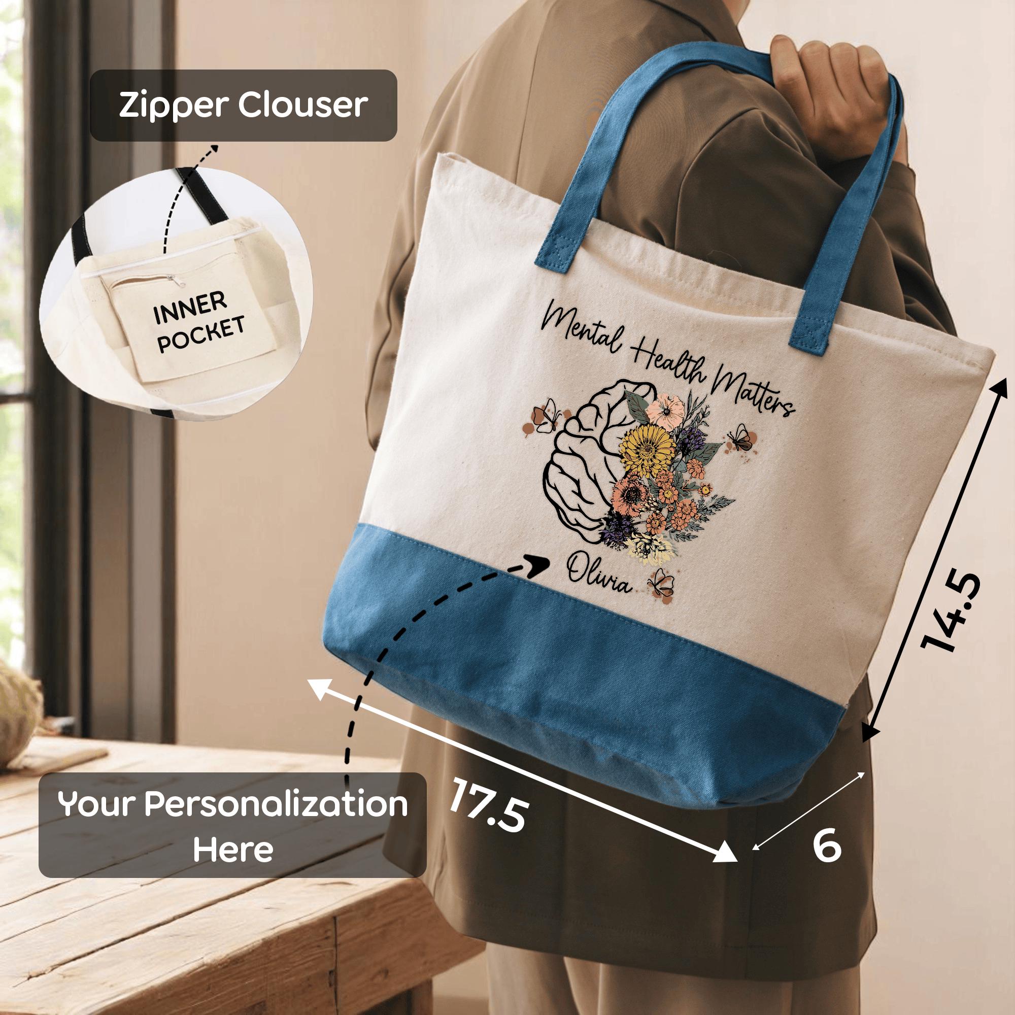 Personalized Mental Health Tote Bag, Therapist Gift, Counseling ...