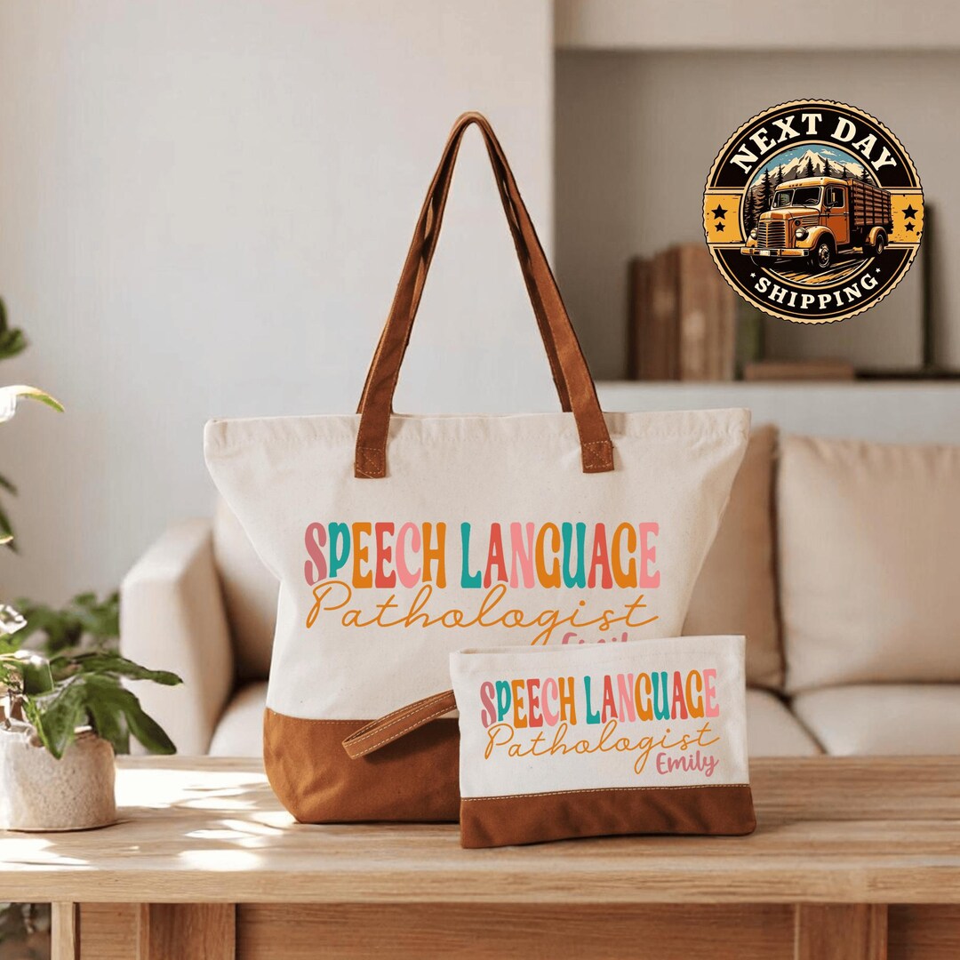 Custom Speech Language Pathologist Tote Bag, SLP Work Tote, Therapy ...