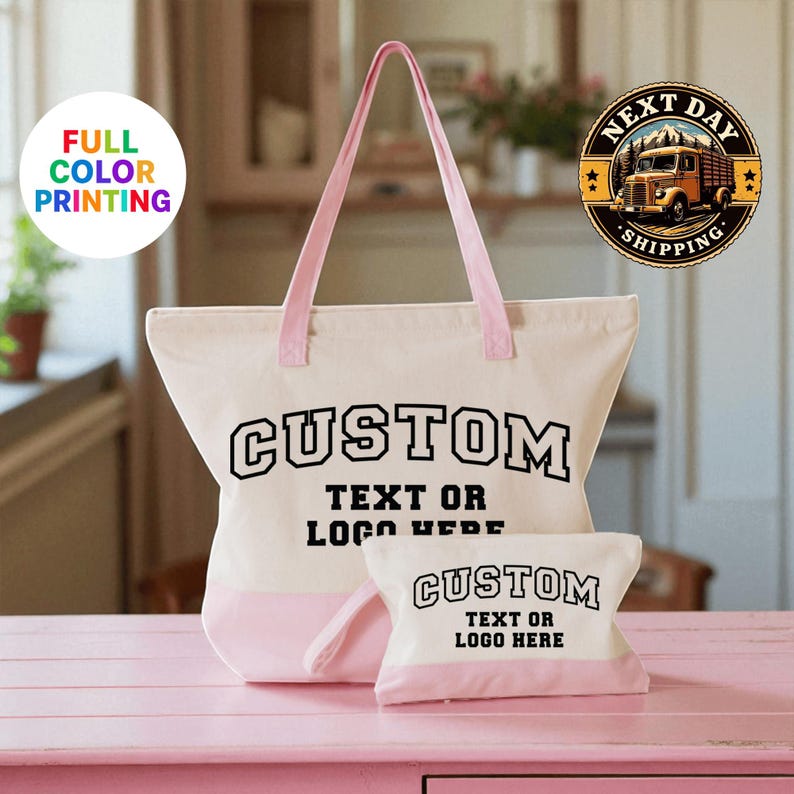 Custom Canvas Tote Bag, Personalized Logo, Text & Photo, Custom Bulk ...