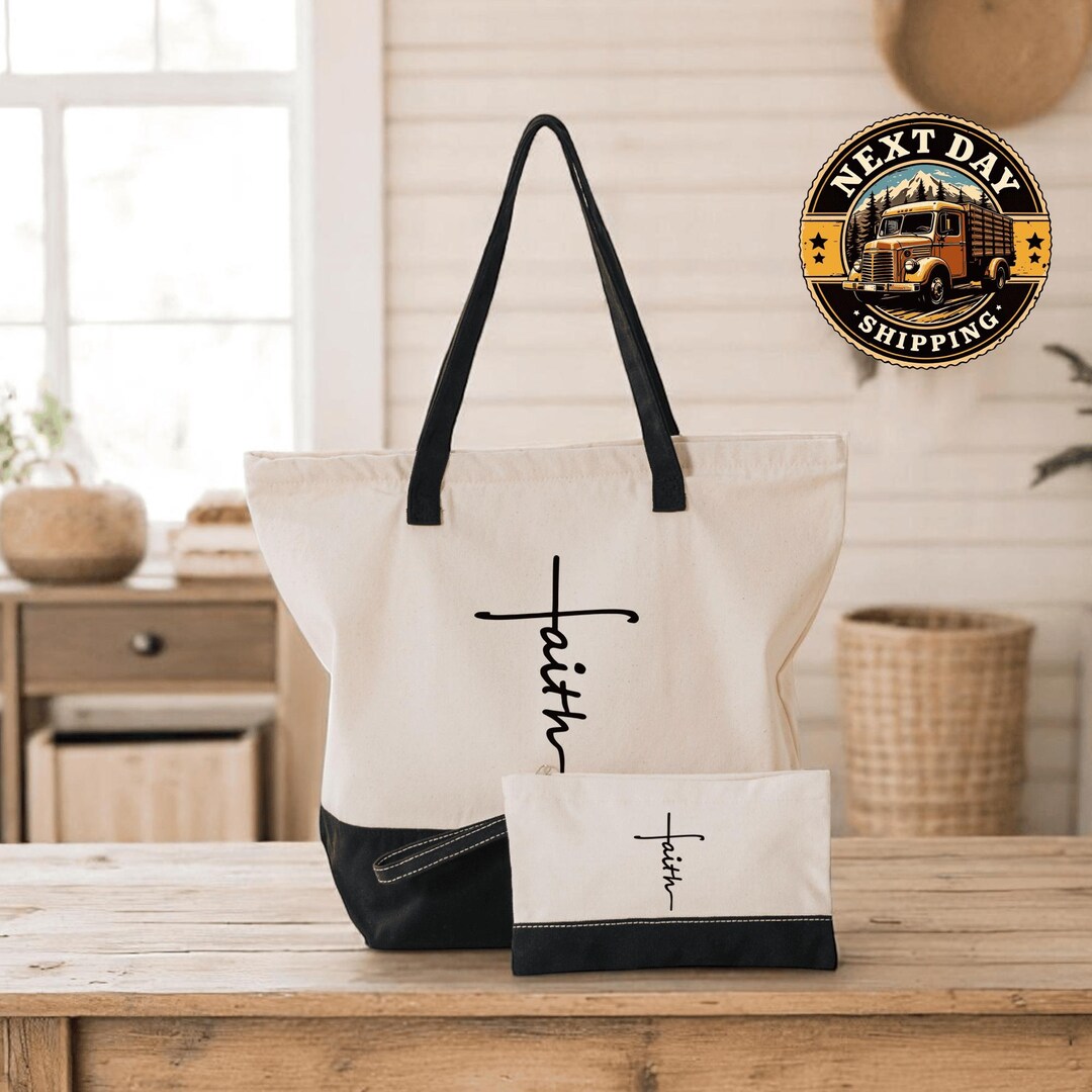 Faith Canvas Tote Bag, Christian Quote Tote, Inspirational Bible Verse ...