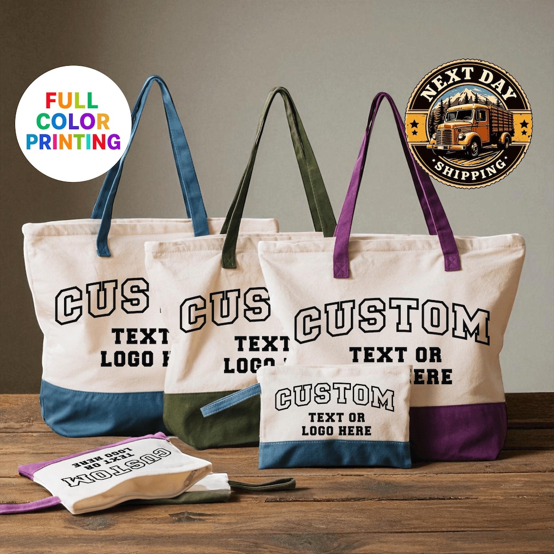 Custom Canvas Tote Bag, Personalized Logo, Text & Photo, Custom Bulk ...