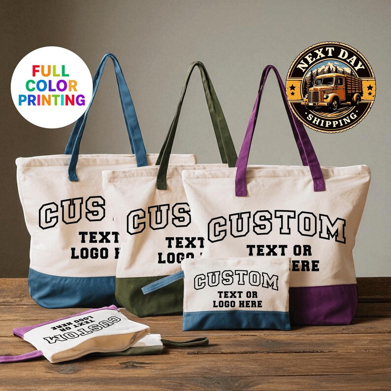 Custom Canvas Tote Bag, Personalized Logo, Text & Photo, Custom Bulk ...
