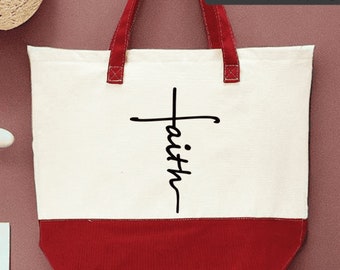 Faith Christian Tote Bag, Bible Verse Tote Bag, Christian Tote Bag ...