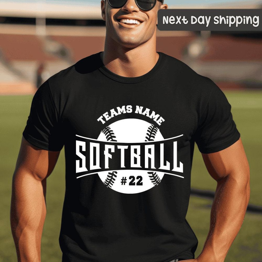 Custom Softball Tshirt With Custom Name and Number, Softball Team Shirt ...