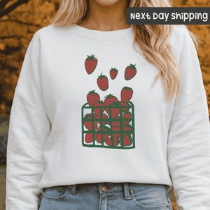 Strawberry Shirt, Screen Print T-shirt, Graphic Tee, Foodie Clothing ...