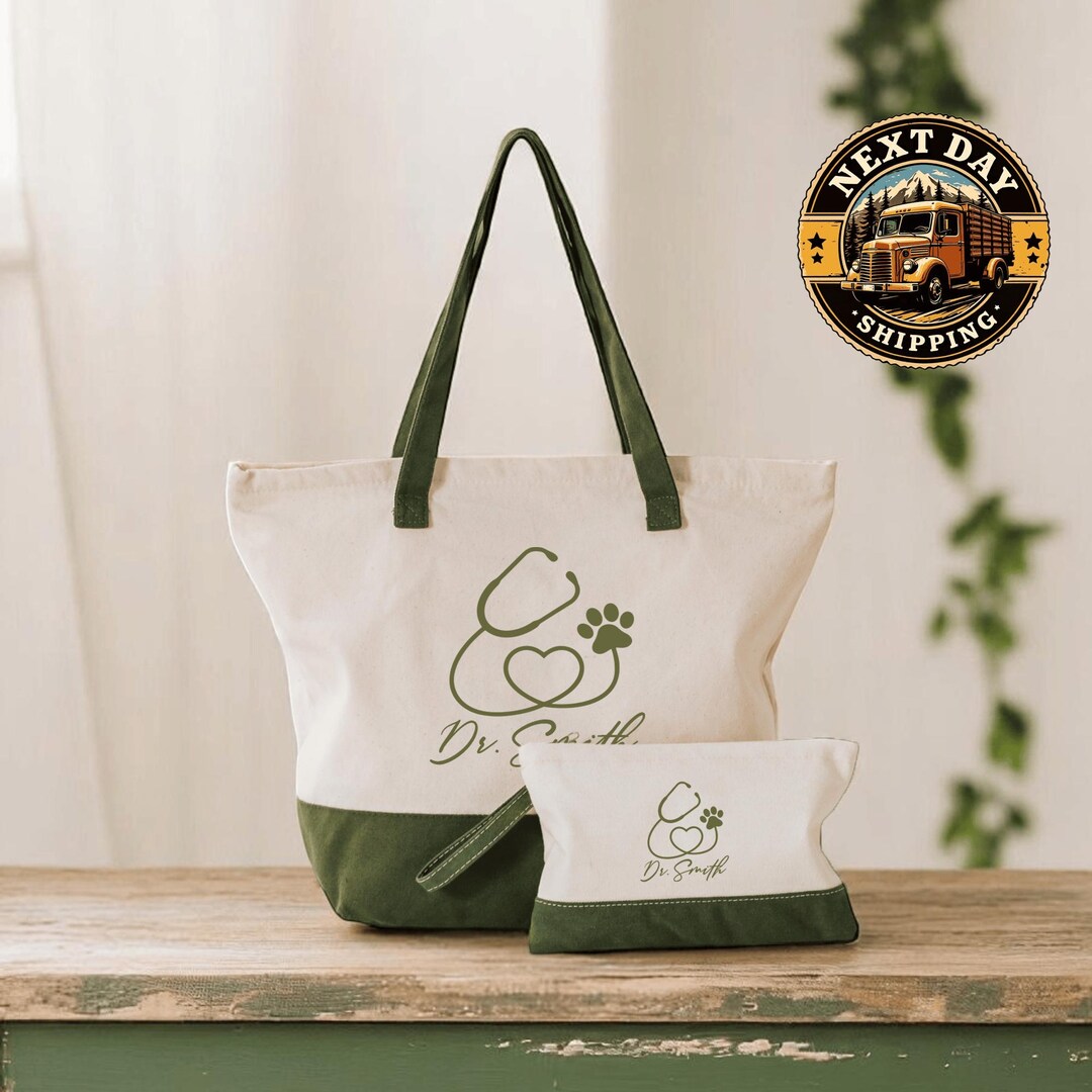 Custom Veterinary Tote Bag, Personalized Work Bag for Vets and Vet ...