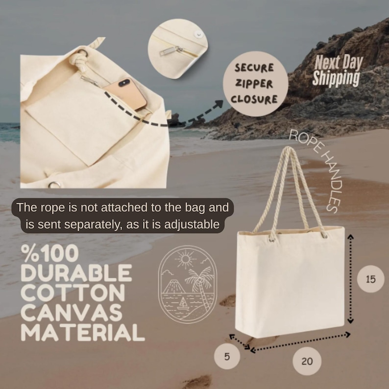 Custom Seashell Tote Bag, Personalized Beach Bag for Summer Vacations ...