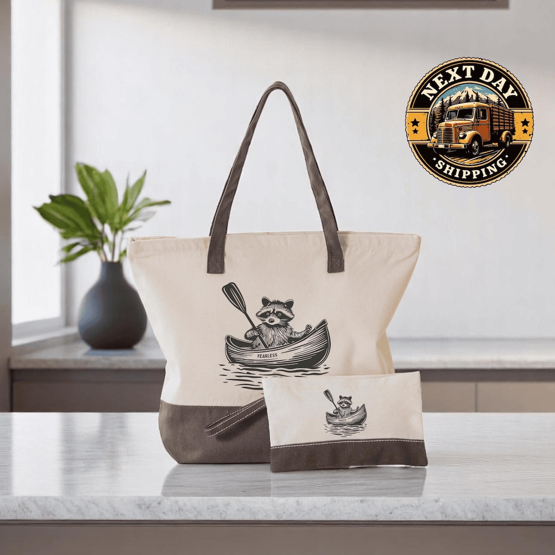 Raccoons Vintage Graphic Tote Bags, Funny Raccoon Tote Bag, Gift for ...