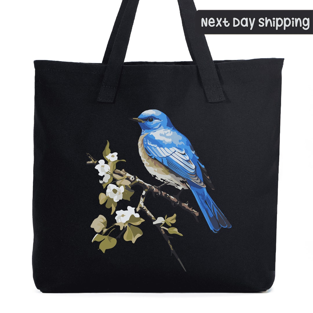 Bird Tote Bag, Canvas Tote Bag, Vintage Wild Bird Print, Gift for Mom, Aesthetic Bag, Casual ...