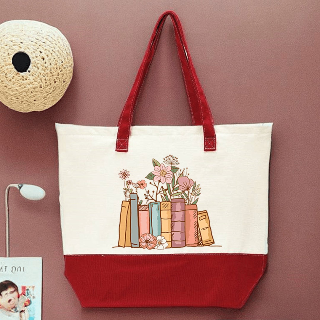 Reader Tote Bag, Librarian Tote Bag, Book Lover Canvas Tote Bag, Books ...