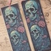 Floral Skull Horror Book Mark, Handmade Macabre Aesthetic Bookmark ...