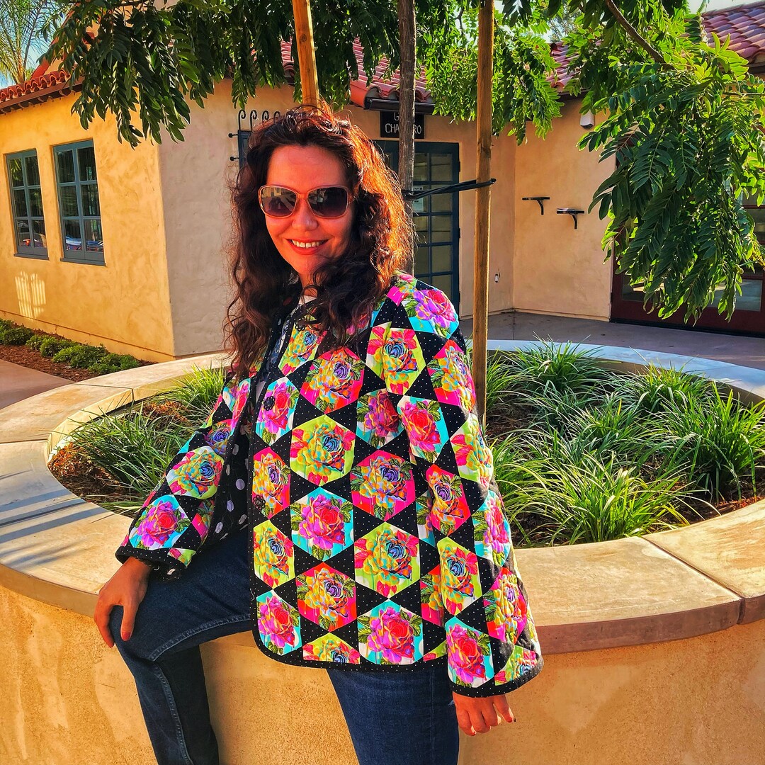 Quilted Patchwork Jacket Made From Tula Pink Fabrics - Etsy