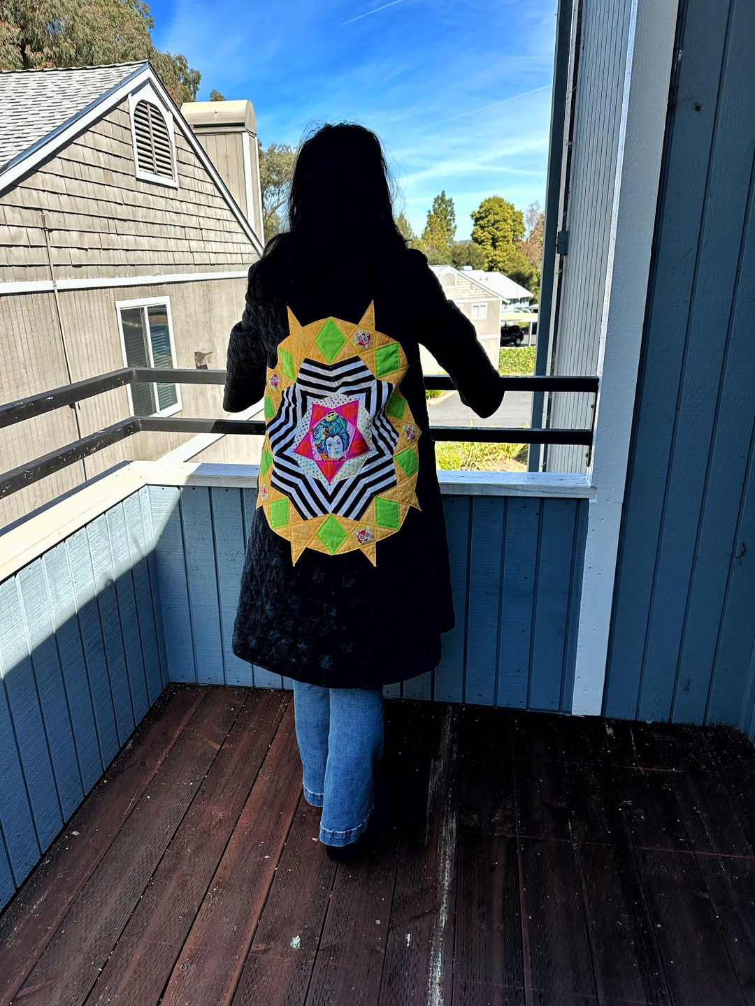 Quilted Long Coat Made From a Tula Pink Fabrics With English Paper ...