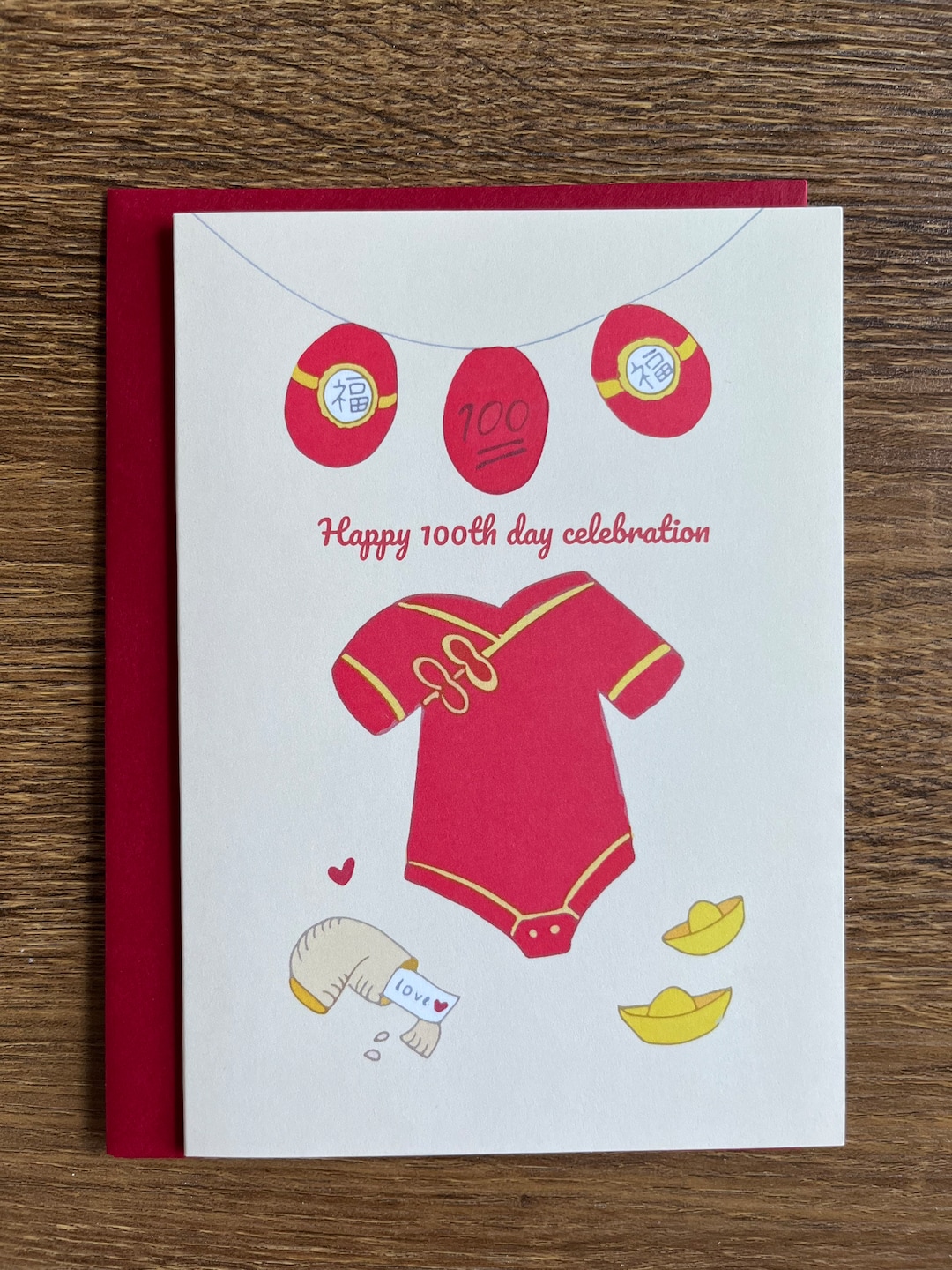 Happy 100th Day Celebration - Red Egg and Ginger Card - Baby’s 100 Days ...
