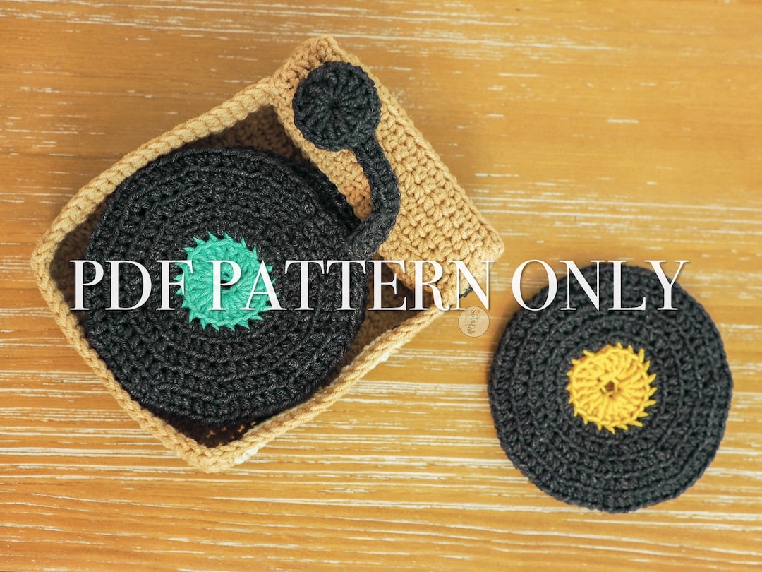 Spin Your Record Player Coasters Crochet Pattern - Etsy