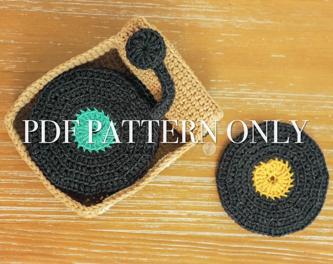 Spin Your Record Player Coasters Crochet Pattern - Etsy