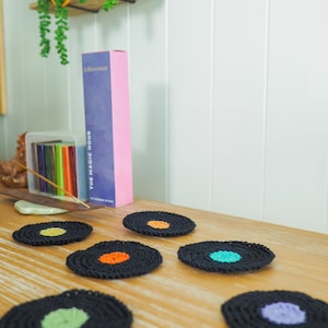 Spin Your Record Player Coasters Crochet Pattern - Etsy