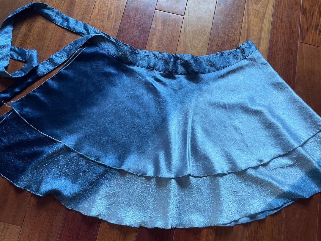 Vintage Kariza Wrap Skirt Satin Fairy Boho Artsy Tiered Knee Length ...