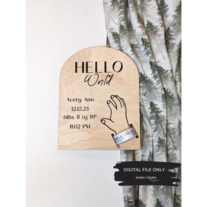 Hello World SVG, Birth Stats SVG, Hospital Bracelet Holder Svg, Baby ...