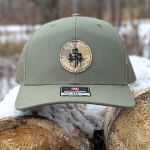 Leather Patch Hat, Pine Tree Hat, Tree Hat Patch, Richardson 112 Hat ...