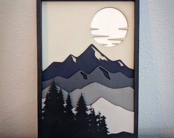 Laser Cut Mountain Scene - Etsy