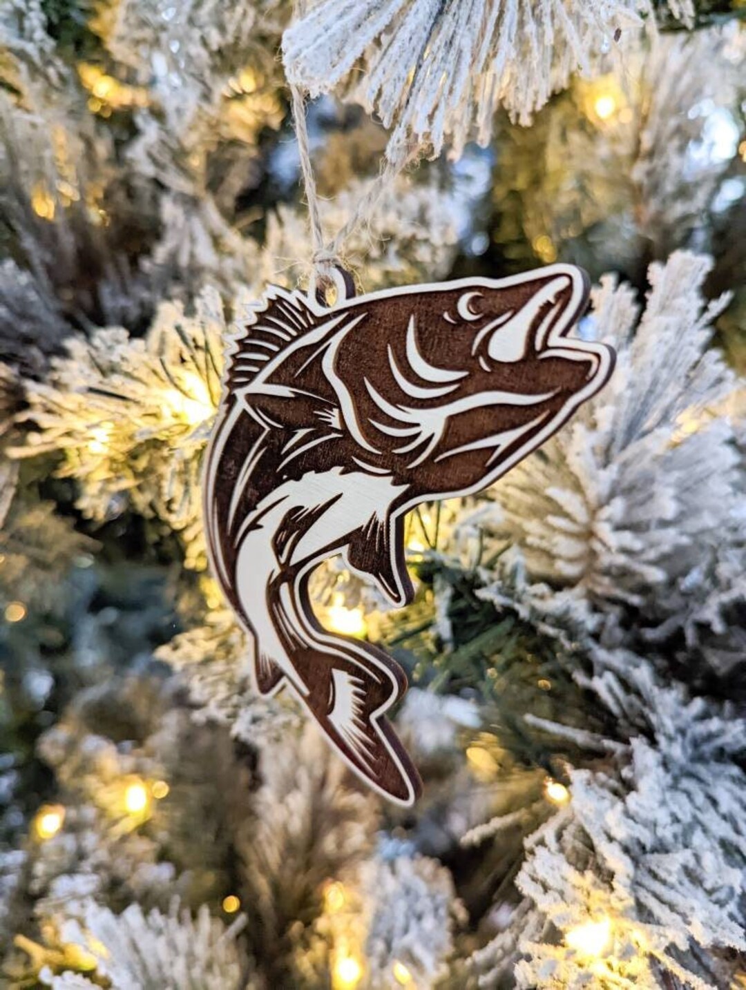 Fishing Ornament, Walleye Ornament, Fishing Gift for Dad, Christmas ...