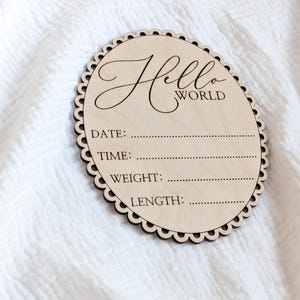 Hello World Baby Sign, Hospital Sign, Baby Announcement Sign, Newborn ...