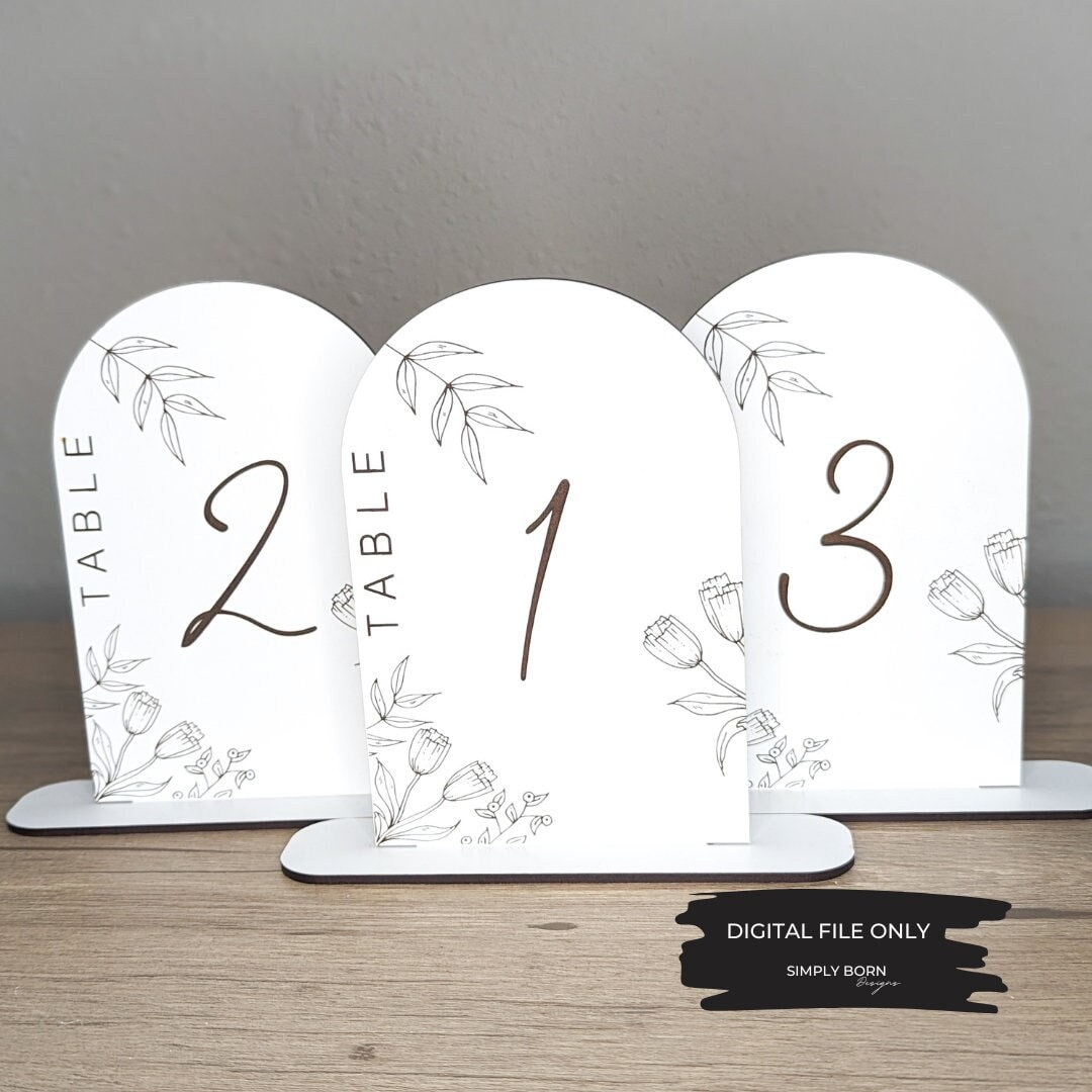 Wedding Table Numbers SVG, Arch Table Numbers Svg, Table Number Svg ...