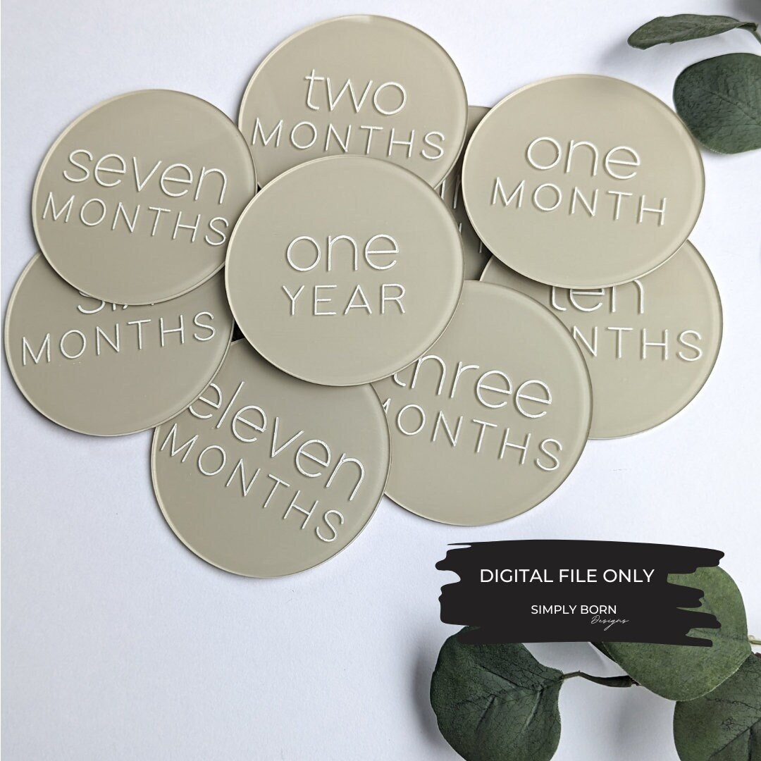 Baby Milestones SVG, Milestone Discs Svg, Laser Files, Baby SVG Cut ...