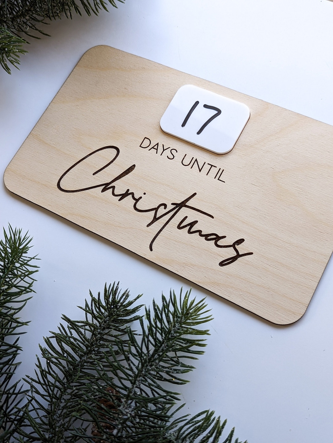 Days Until Christmas Sign, Christmas Countdown Sign, Wood Christmas ...