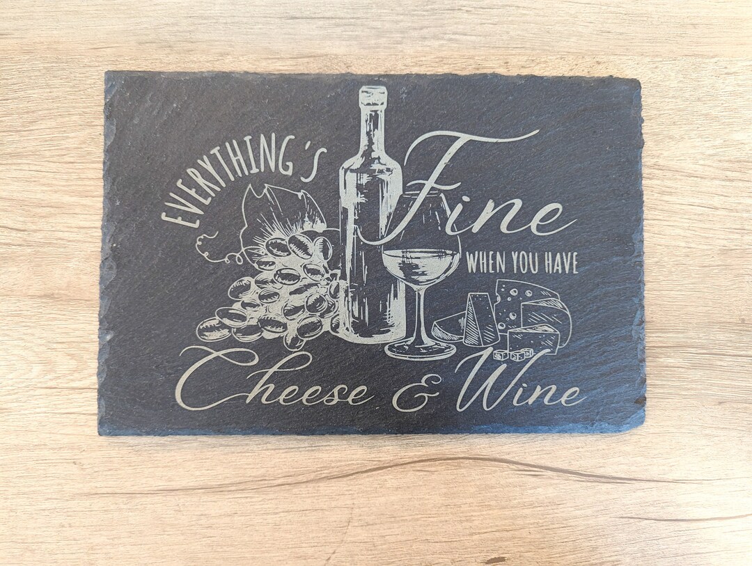 Engraved Slate, Wine Gift for Friend, Cheese Board, Charcuterie Board ...