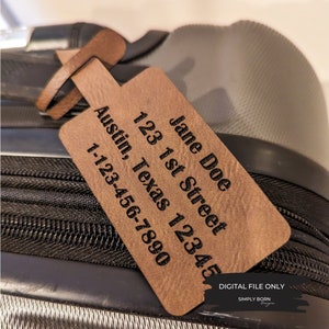 Baggage Tag SVG, Travel Tag SVG, Bag Tag SVG, Luggage Tag File, Leather ...