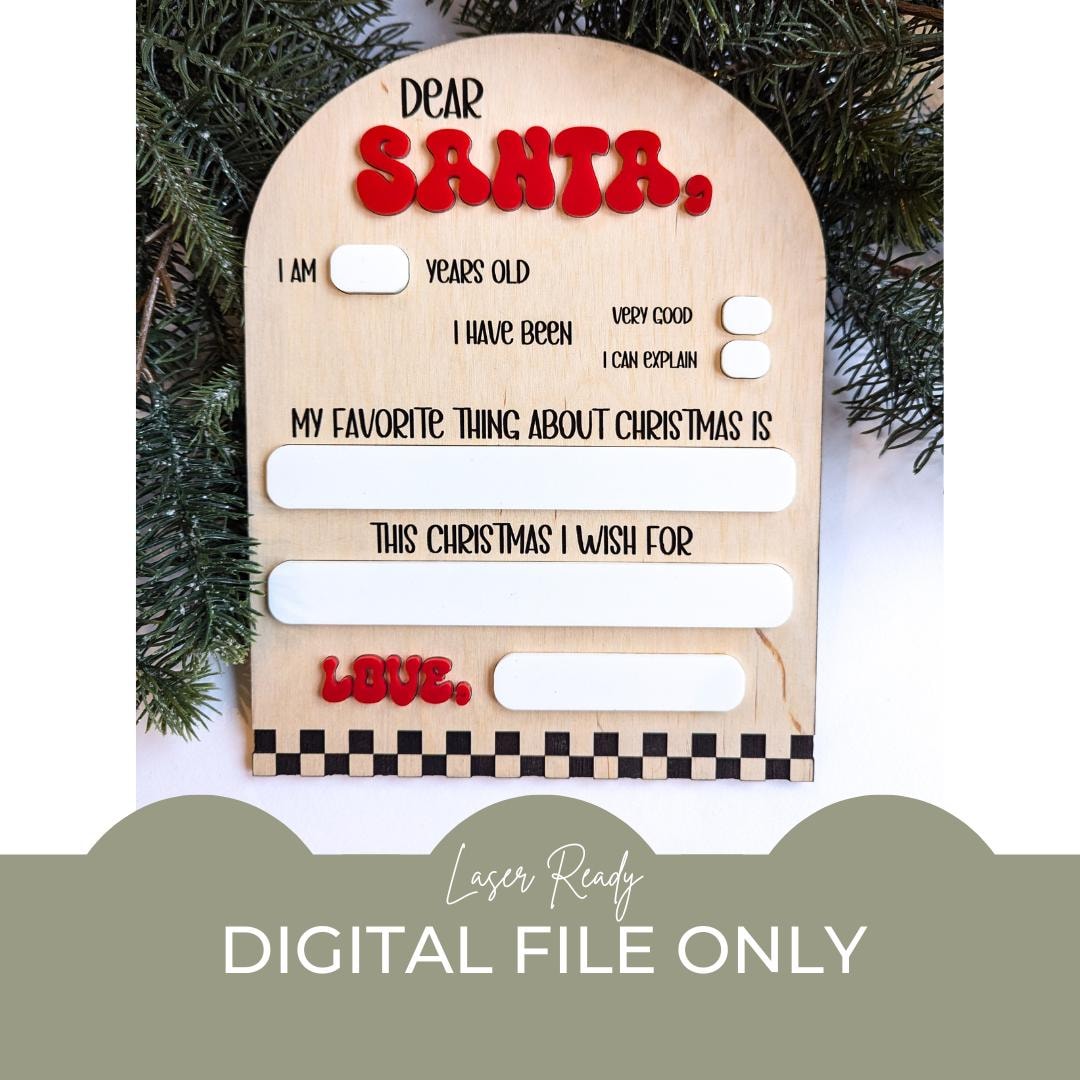 Dear Santa SVG, Christmas List SVG, Letter to Santa Svg, Santa Board ...