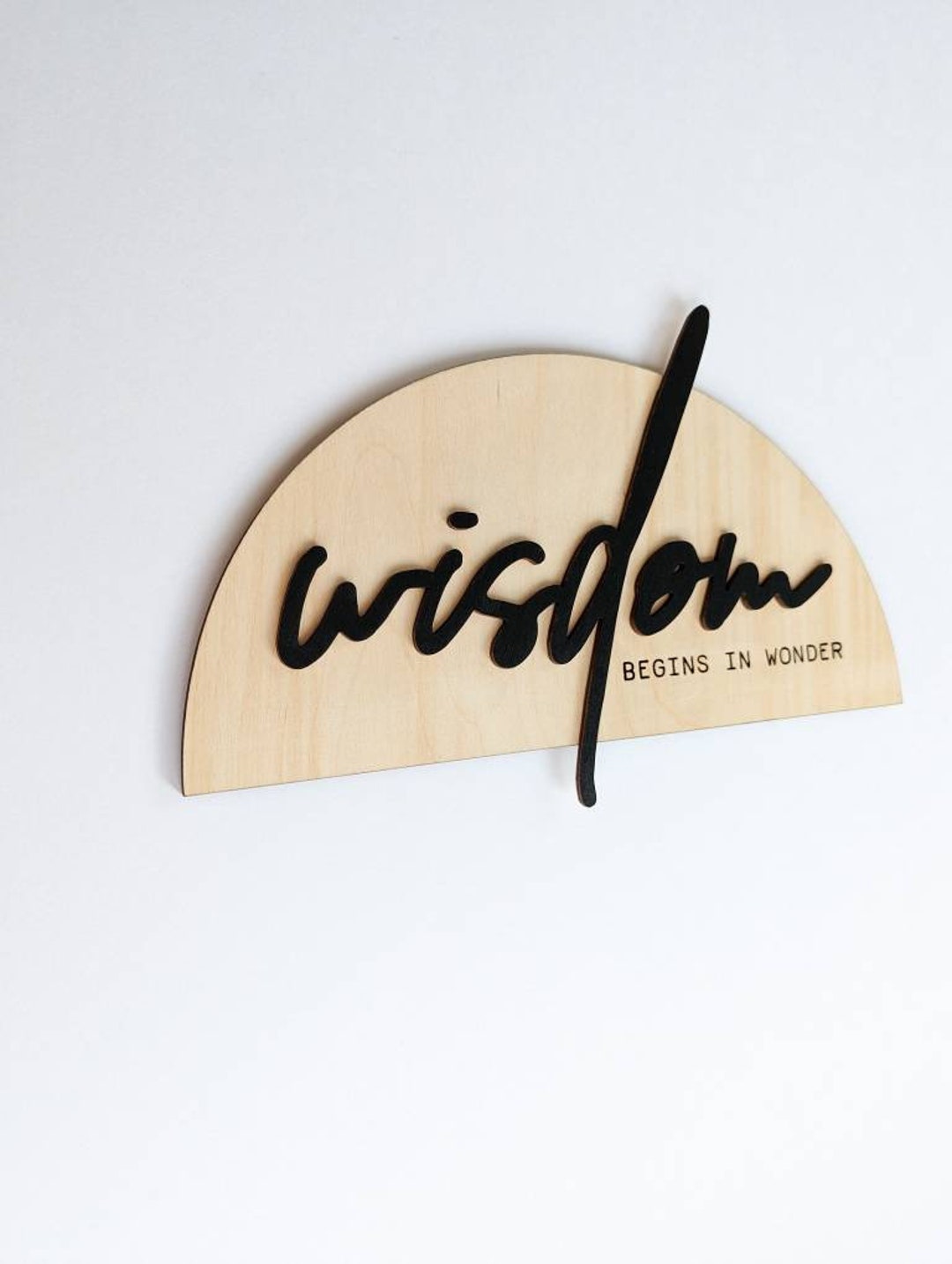Wisdom Begins in Wonder Sign, Wall Decor Inspirational Quote, Baby Room ...