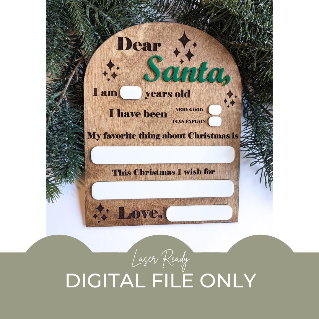 Dear Santa SVG, Christmas List SVG, Letter to Santa Svg, Santa Board ...