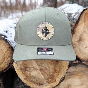Leather Patch Hat, Pine Tree Hat, Tree Hat Patch, Richardson 112 Hat ...