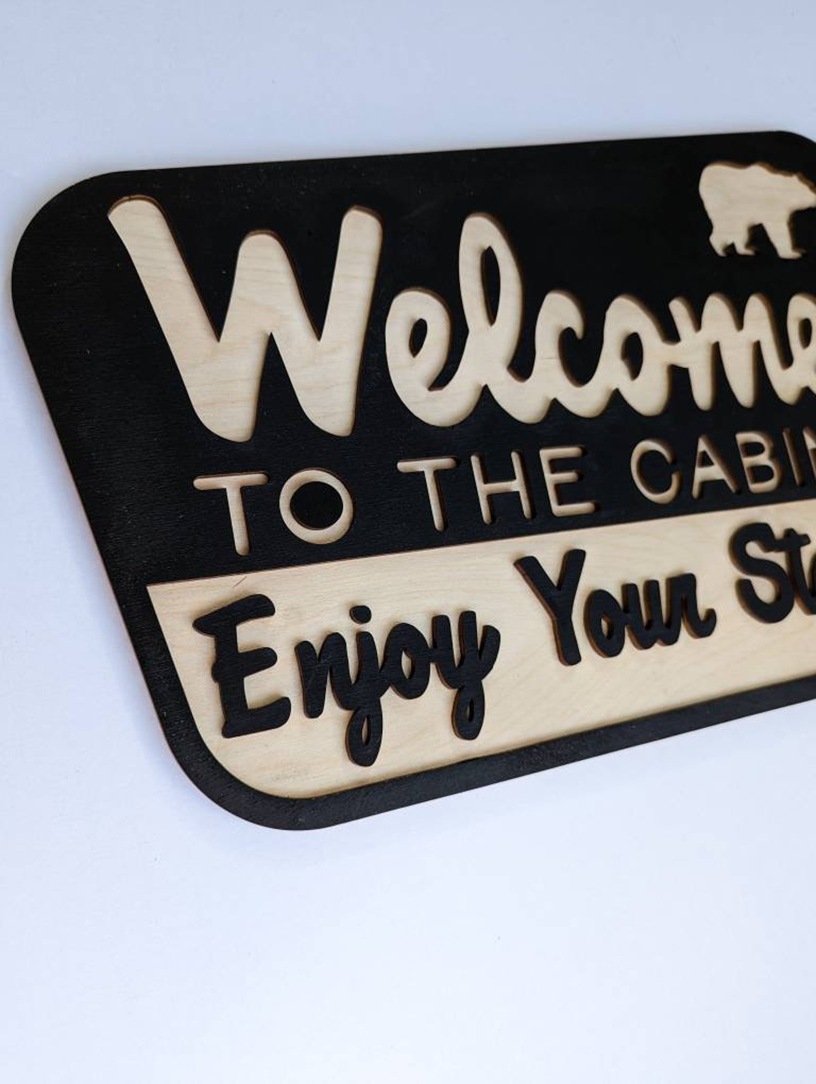 Welcome to the Cabin Sign, Enjoy Your Stay, Cabin Decor, Wood Cabin ...