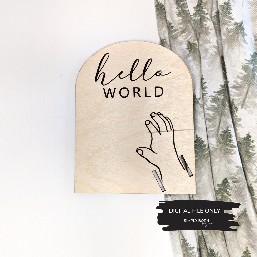 Hello World SVG, Birth Stats SVG, Hospital Bracelet Holder SVG, Birth ...